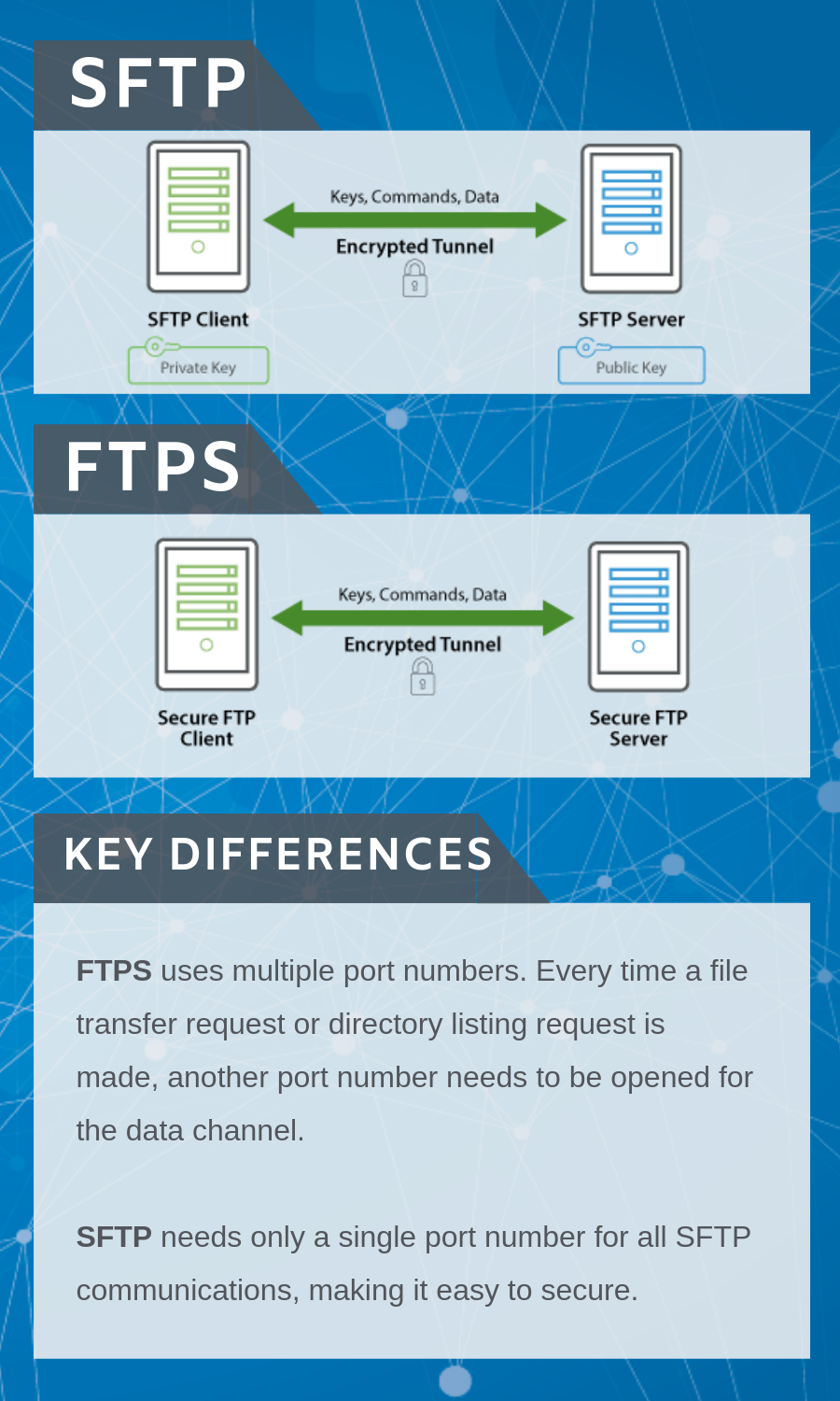 The Key Differences Between SFTP And FTPS SFTP Vs FTPS The Key Differences Between SFTP And FTPS SFTP Vs FTPS